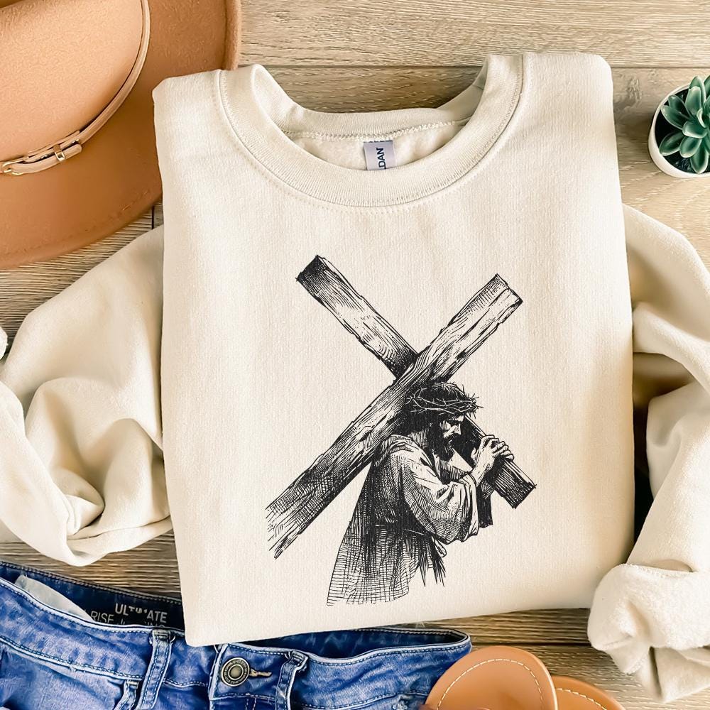 Jesus Carrying Cross PNG, Faith Png, Christian Png, Religious Artwork ...