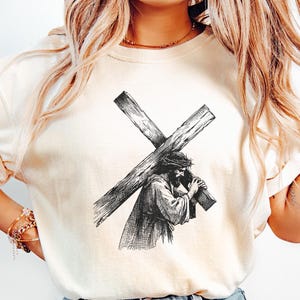 Jesus Carrying Cross PNG, Faith Png, Christian Png, Religious Artwork ...