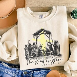 The King is Born PNG. Retro Religious Christmas PNG, Jesus is the ...