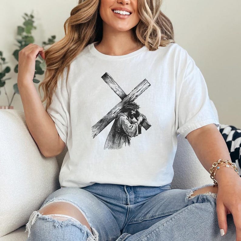 Jesus Carrying Cross PNG, Faith Png, Christian Png, Religious Artwork ...