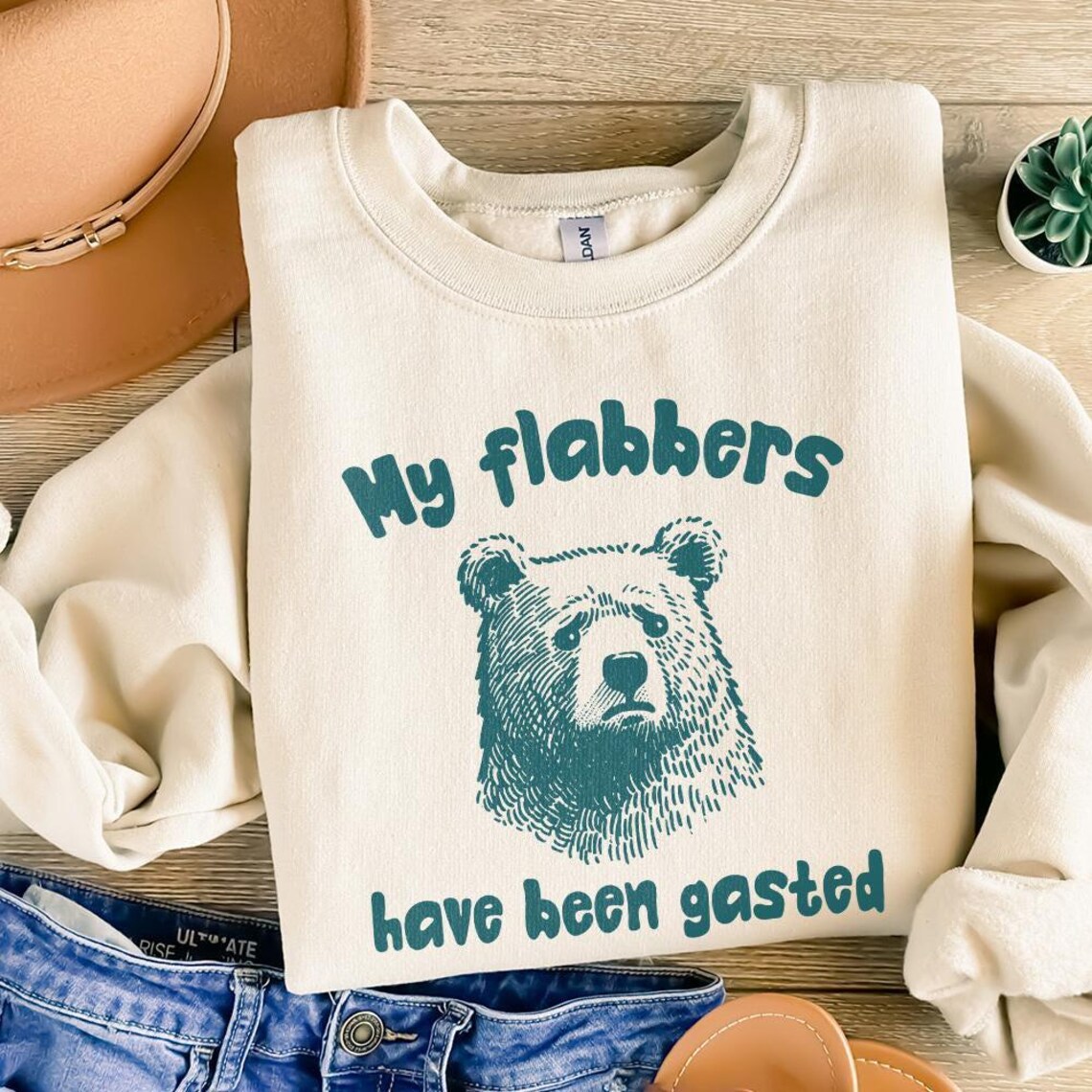 All of My Flabbers Are Gasted PNG, Funny Bear Sublimation Digital ...