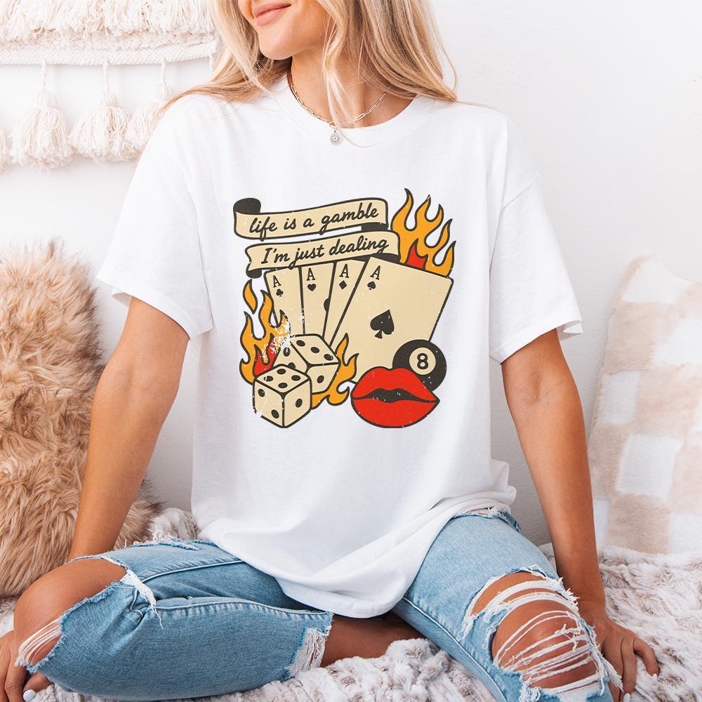Retro Cowboy Design, Western Playing Card PNG, Lucky Cherries, Dice & 8 ...