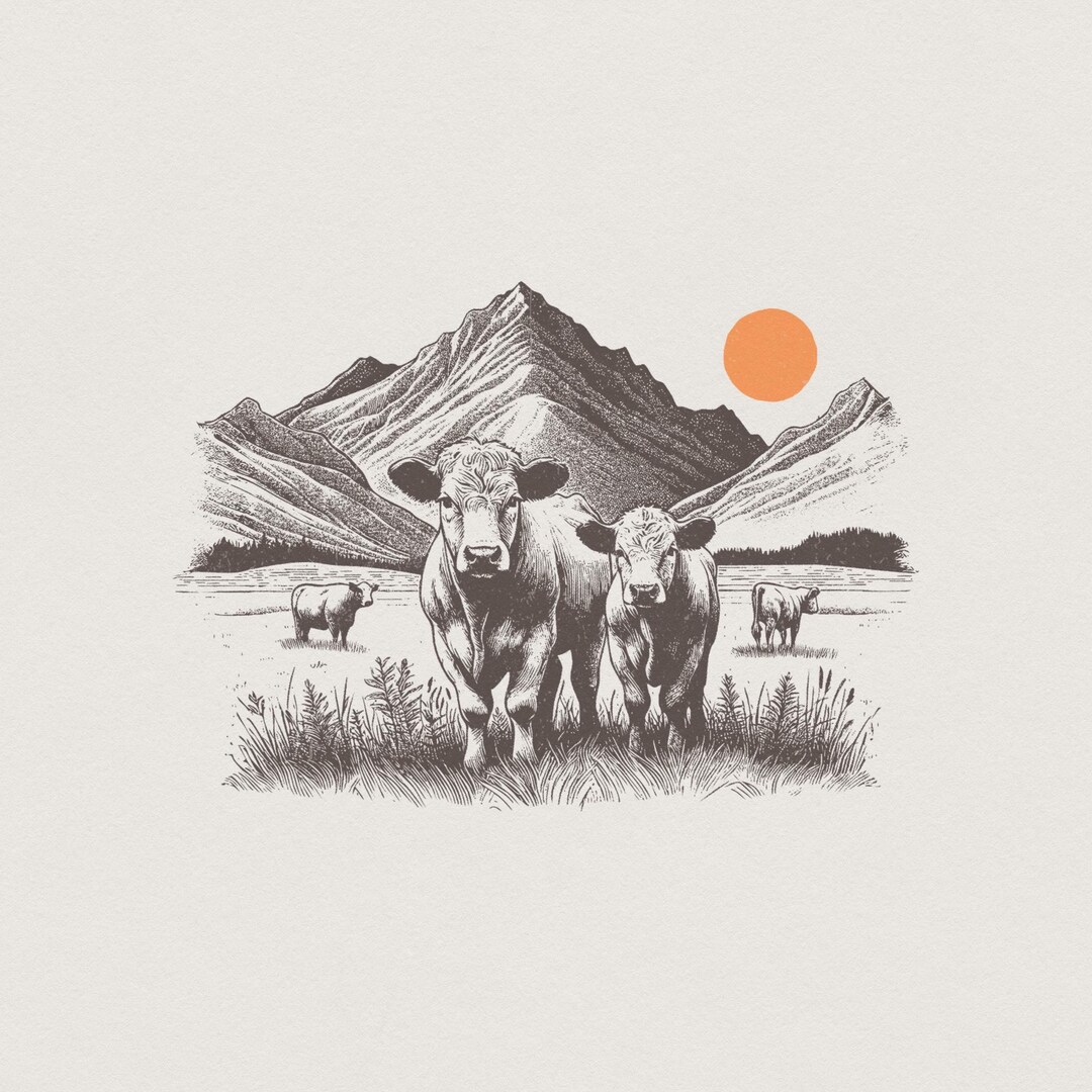 Western Cattle PNG, Retro Cowgirl Design, Bohemian Western Art, Cow ...