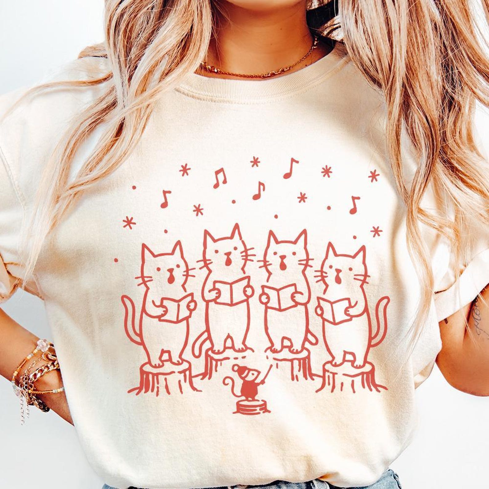 Singing Cat Choir PNG, Whimsical Christmas Cat Carolers Clipart, Cute ...