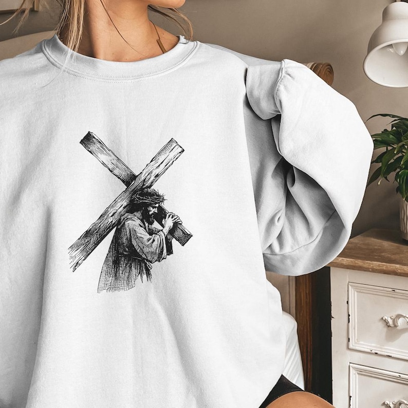 Jesus Carrying Cross PNG, Faith Png, Christian Png, Religious Artwork ...