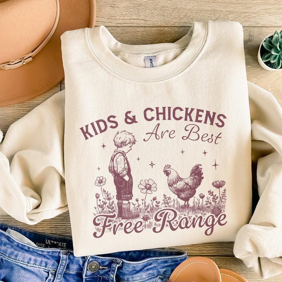 Free Range Farm Kid Design, Homestead PNG, Vintage Farm Life Digital ...