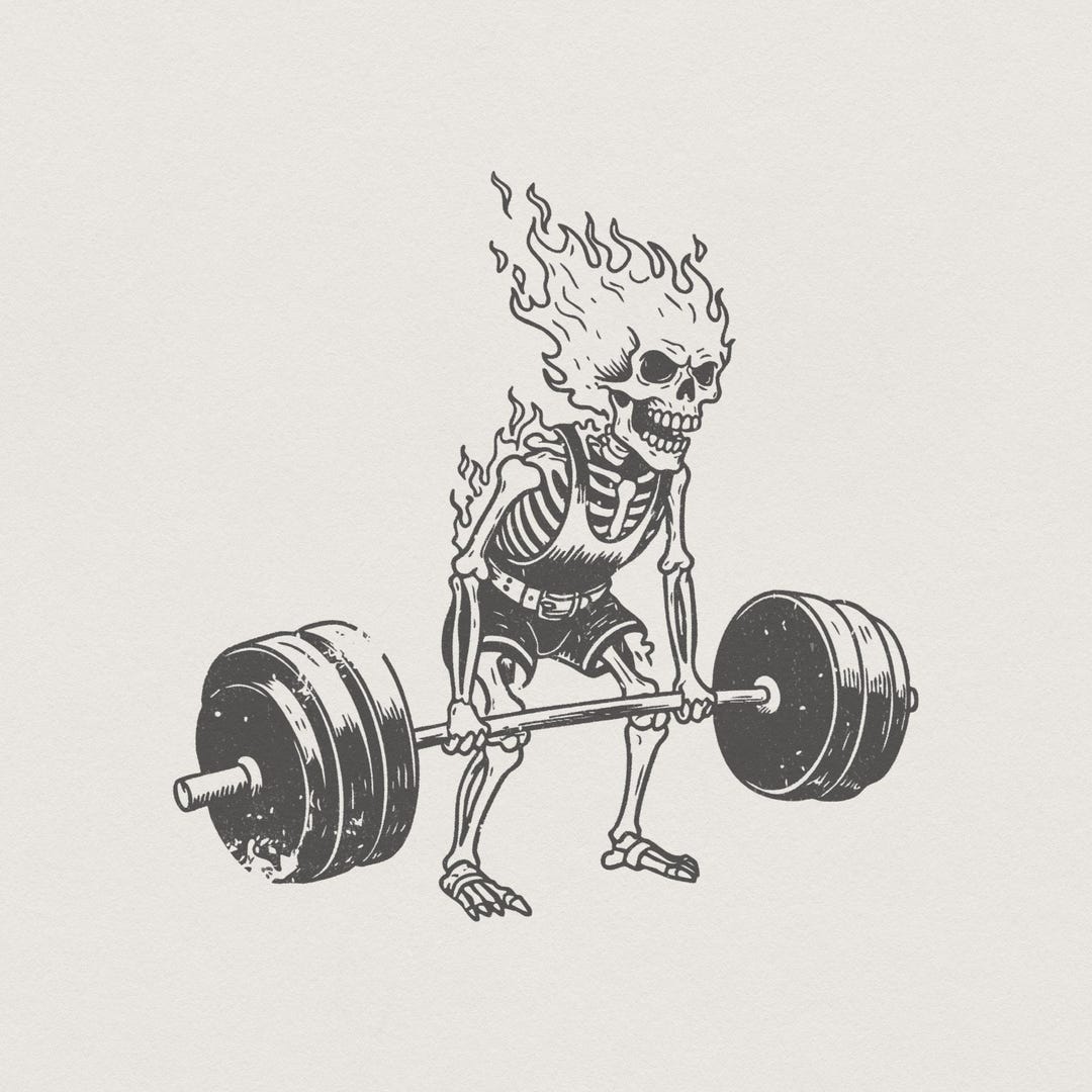 Skeleton Deadlift Png, Gym Workout PNG, Weights Decal, Barbell Clipart ...