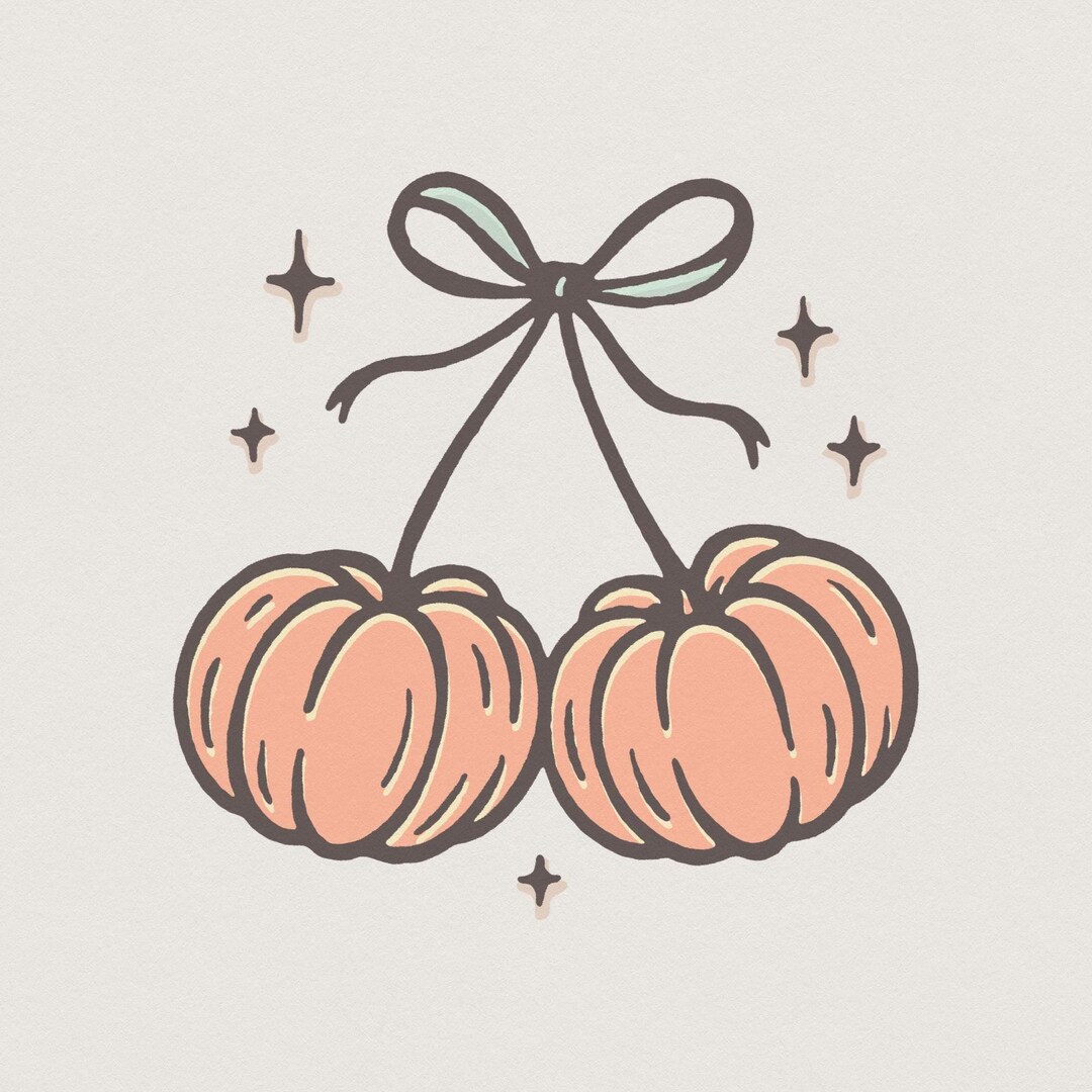 Pastel Pumpkin PNG, Fall PNG, Autumn PNG, Cute Pumpkin Bow Design ...