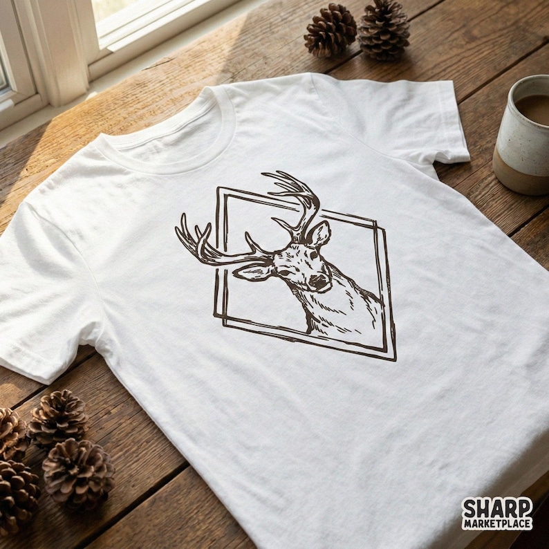 Deer Head PNG, Vintage Wildlife Art Print, Stag Illustration, Rustic ...