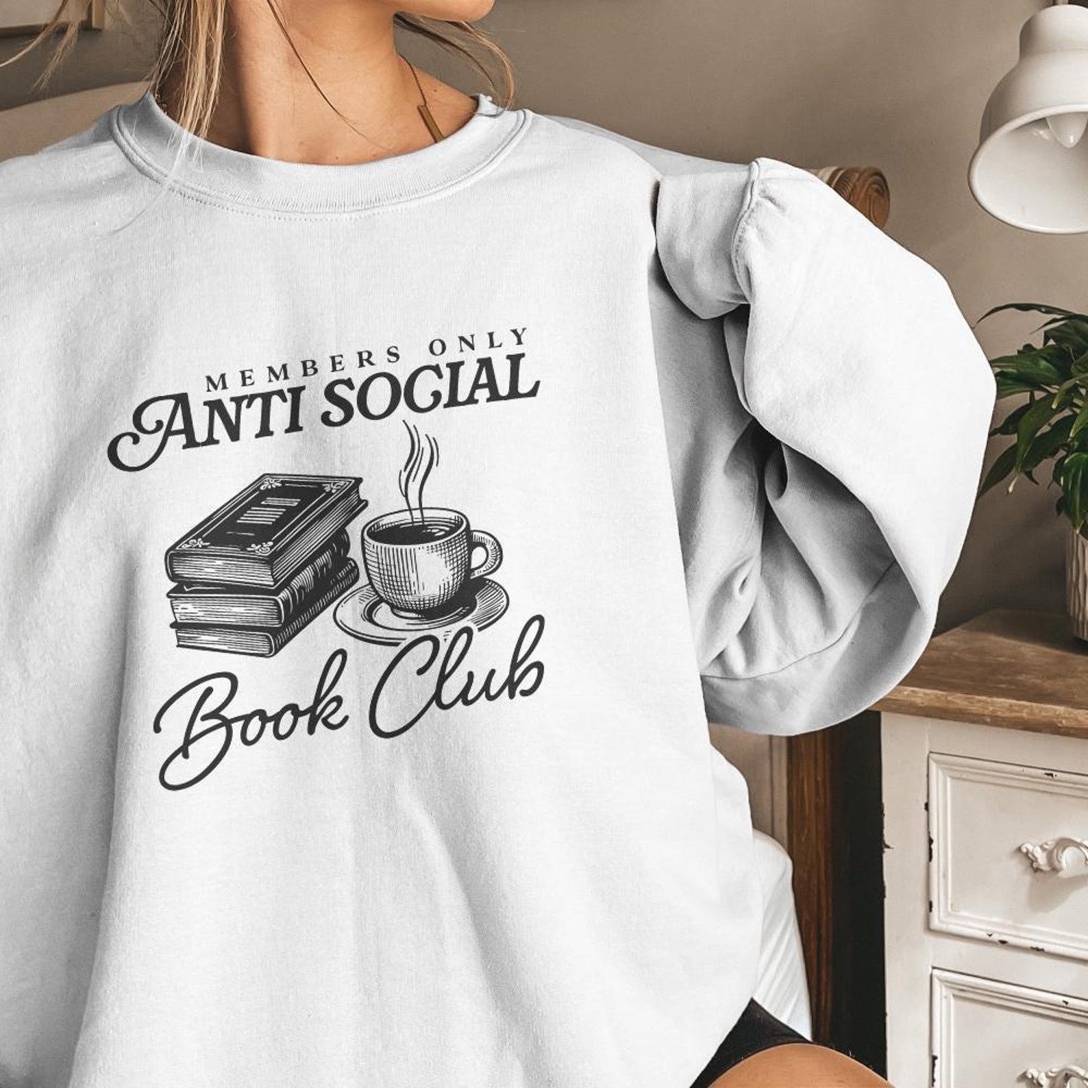 Anti Social Book Club PNG, Introverted Reader Design (digital Download ...