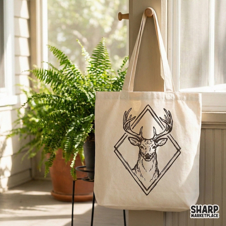 Deer Head PNG, Vintage Wildlife Art Print, Stag Illustration, Rustic ...