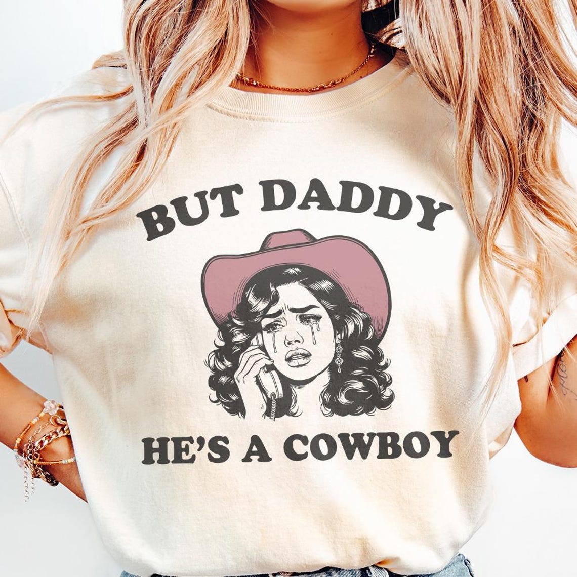 But Daddy He's A Cowboy PNG, Western Digital Download, Trendy Shirt PNG ...