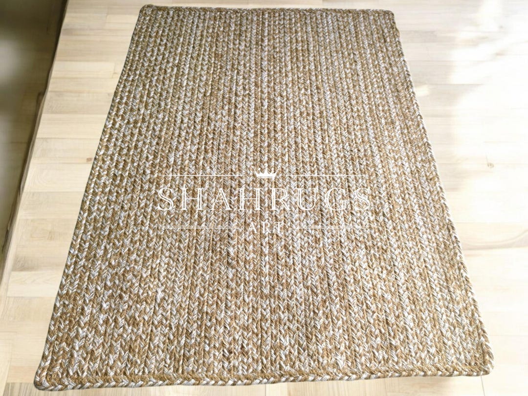 Handmade Braided Jute Rug: Natural Beige, Eco-friendly - Etsy