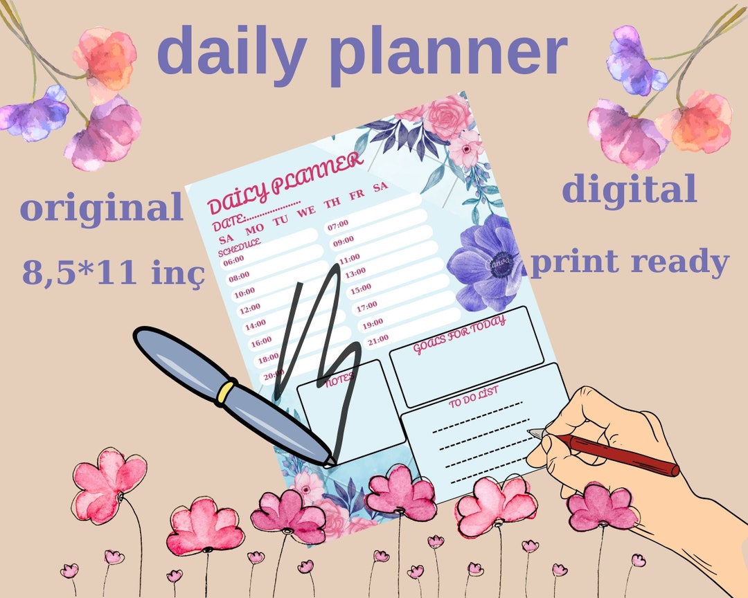 Floral Digital Planner, Printable Planner, Daily Journal for Kids - Etsy