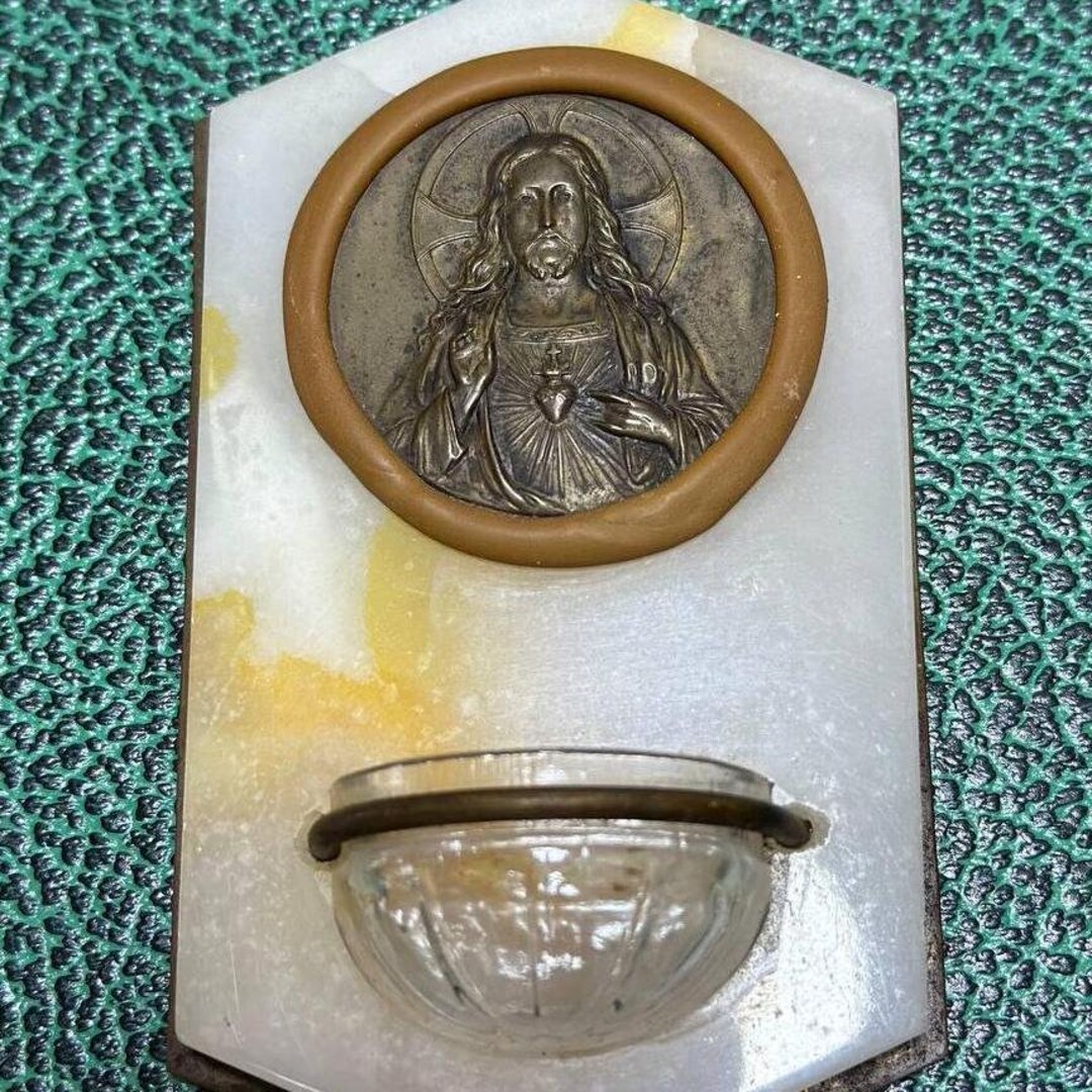 Marble Holy Water Fonts, Jesus Christ Sacred Heart, Religious Tumbler ...
