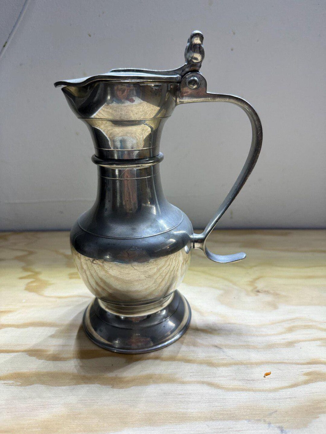 Antique Copper Jug, Rustic Farmhouse Decor, Lidded Pitcher, Collectible ...