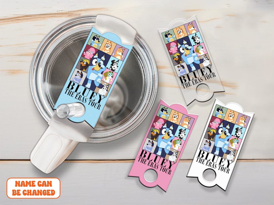 Personalized Bluey Eras Tour Tumbler Name Tag, 30oz 40oz Tumbler ...