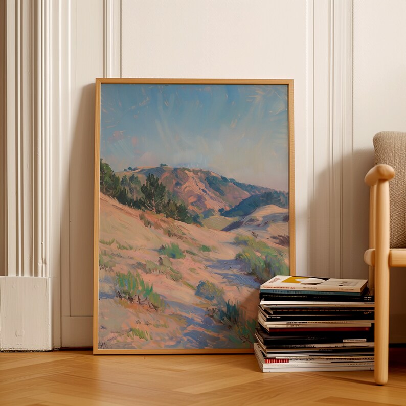 Warm Desert Hills Ravine Painting | Impressionist Landscape Painting ...