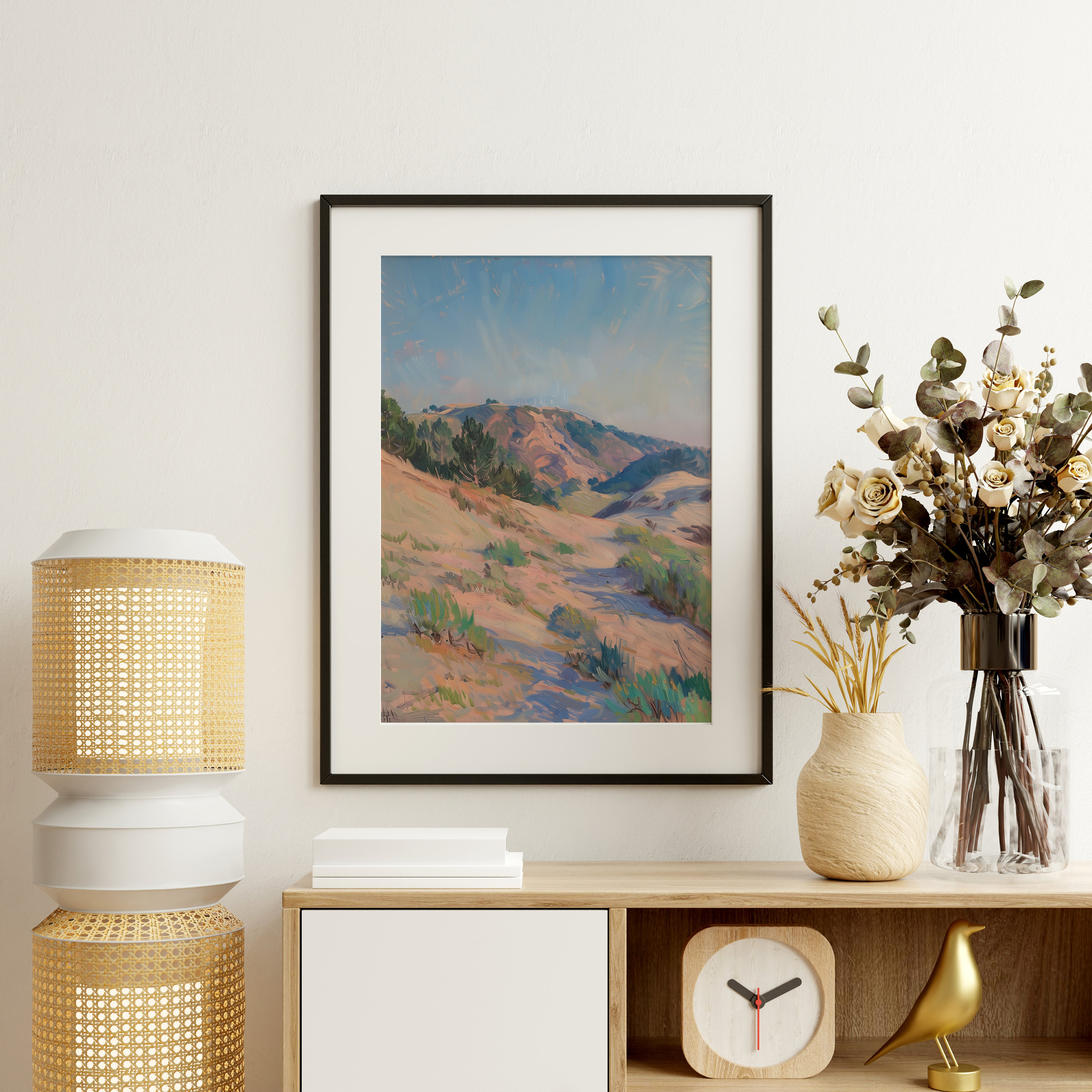 Warm Desert Hills Ravine Painting | Impressionist Landscape Painting ...