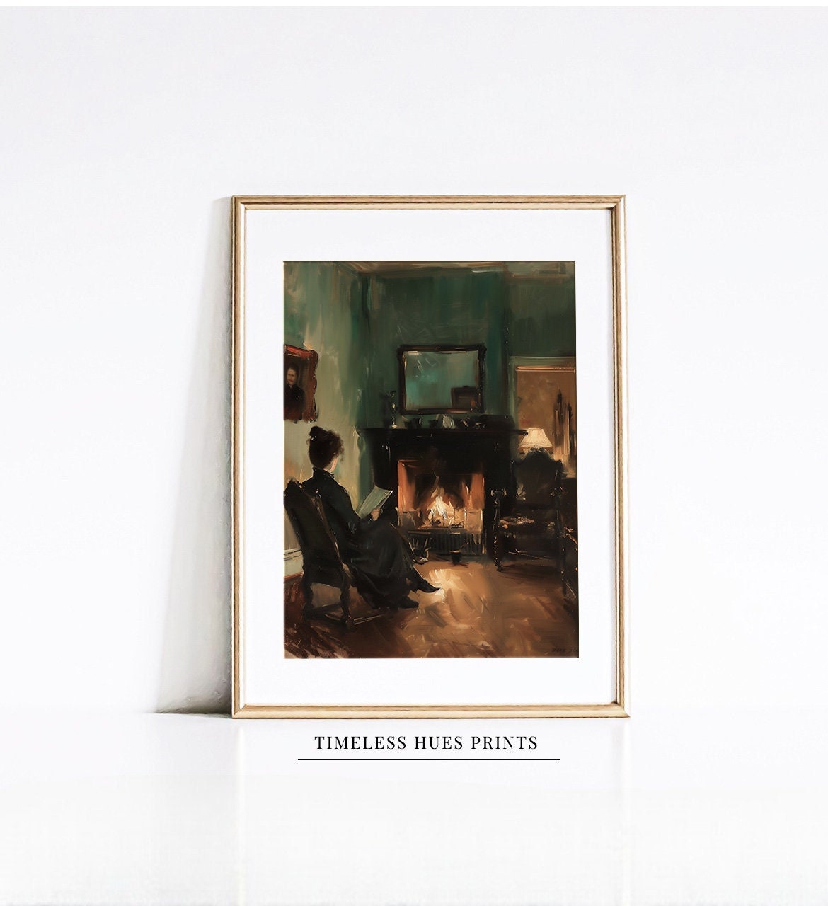 Vintage European Portrait Painting | Fireside Painting | Antique Wall ...