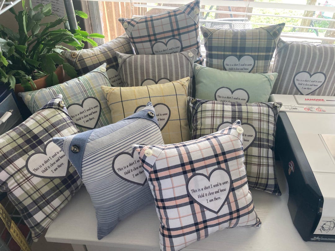 Small Custom Memory Pillow Handmade From a Loved One’s Clothes With ...