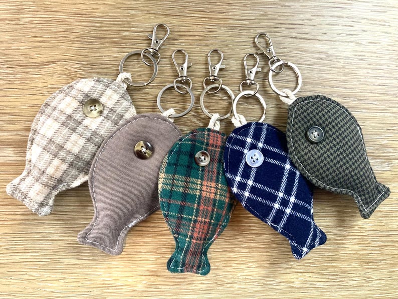 Memory Fish Key Chain Handmade From a Loved One’s Clothes or Ties - Etsy