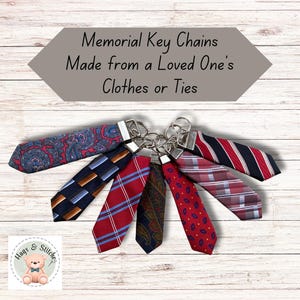 Memory Key Chain From a Loved One’s Clothes or Ties - Etsy