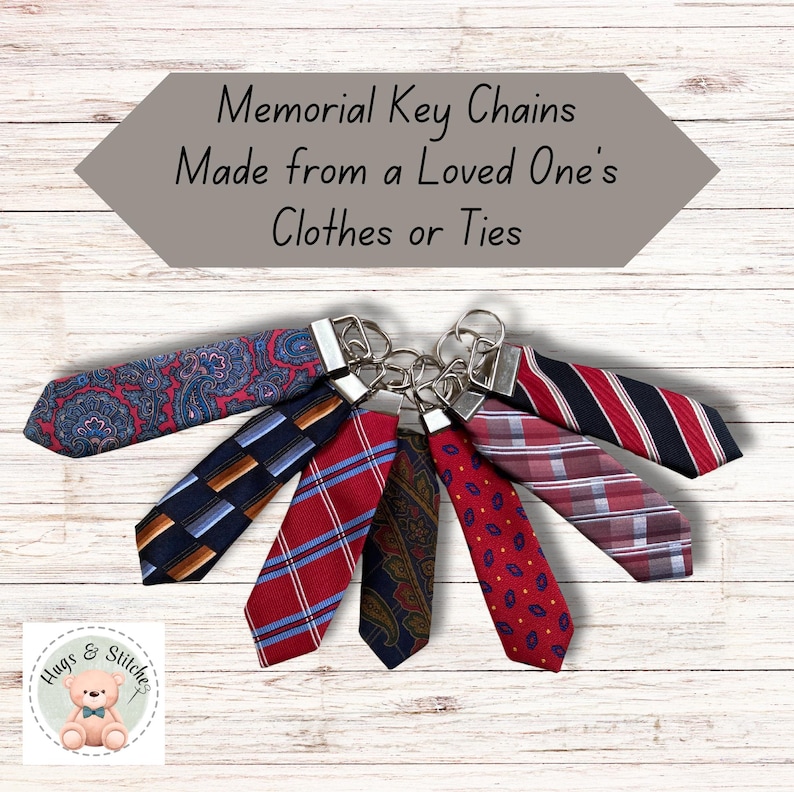 Memory Key Chain From a Loved One’s Clothes or Ties - Etsy