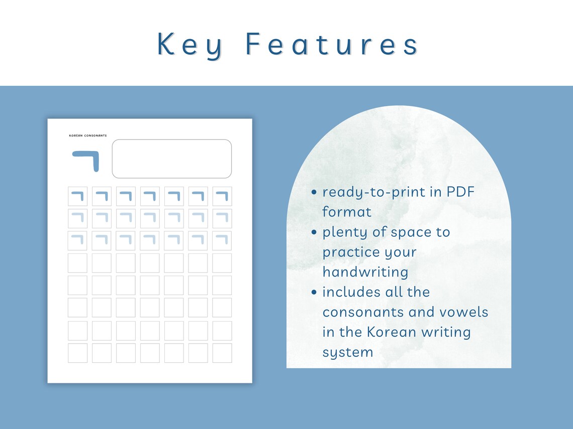Korean Alphabet Writing Practice Sheets Printable PDF Language Learning ...