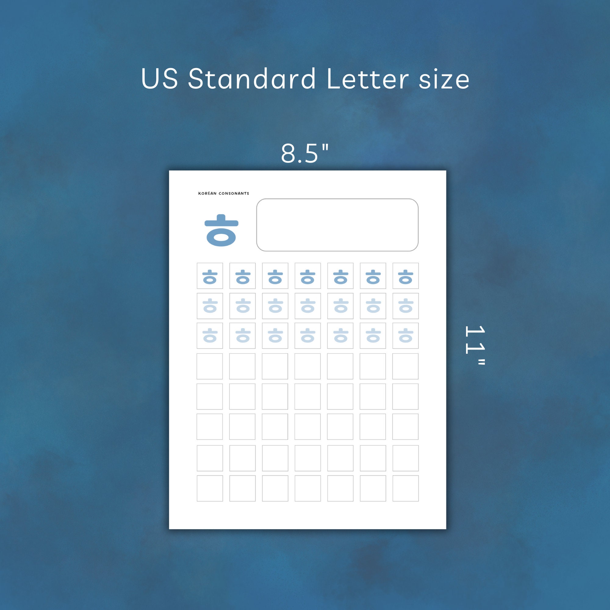 Korean Alphabet Writing Practice Sheets Printable PDF Language Learning ...