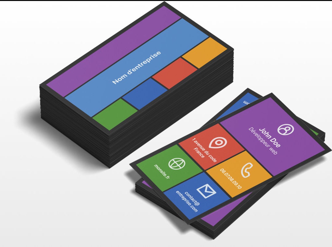 Web Developer Business Card Template, Modern and Clean Design, Simple ...