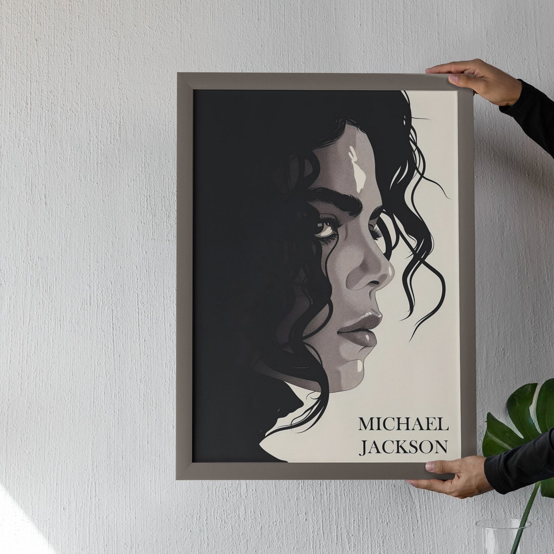 Michael Jackson Portrait, Exhibition Poster, Minimalist Michael Jackson ...