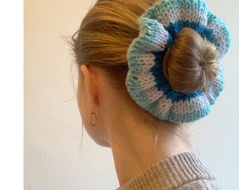 Large Knitted Mohair Scrunchies - Etsy UK