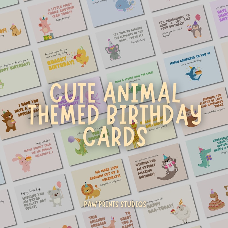 Lion Birthday Card Cute Fun Animal Themed Birthday Cards Ready-to-print ...