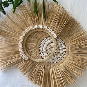 Raffia Wall Decor Raffia Bead Decor Raffia Round Wall Decor Natural ...