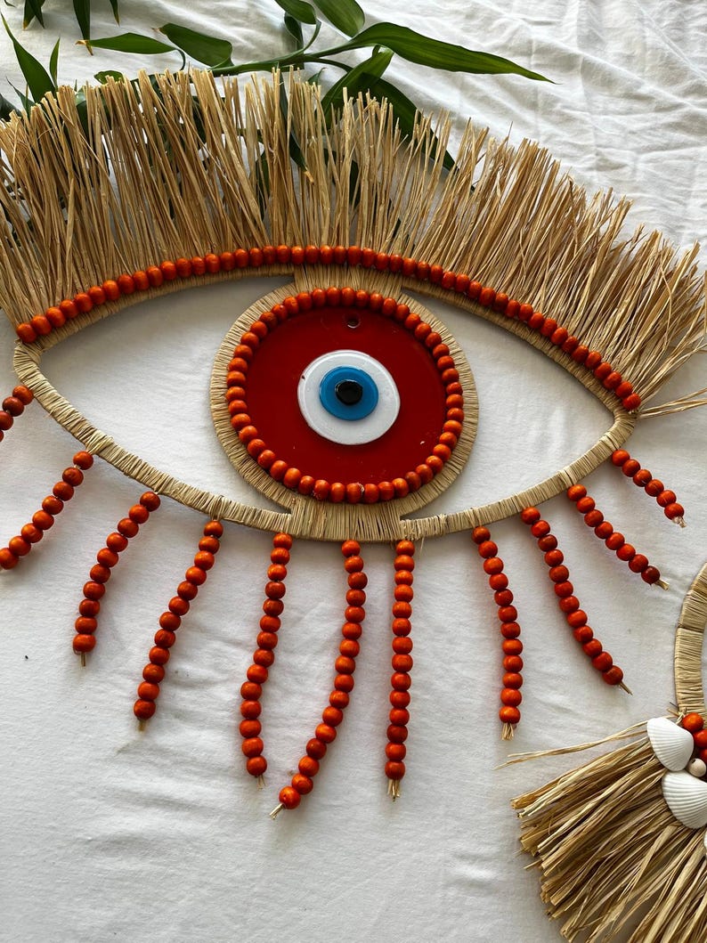 Raffia Decor Raffia Mirror Decor Raffia Sea Shell Raffia Wall Decor ...