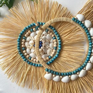 Handmade Raffia Wall Hanging Set: Seashell Boho Wall Decor - Etsy