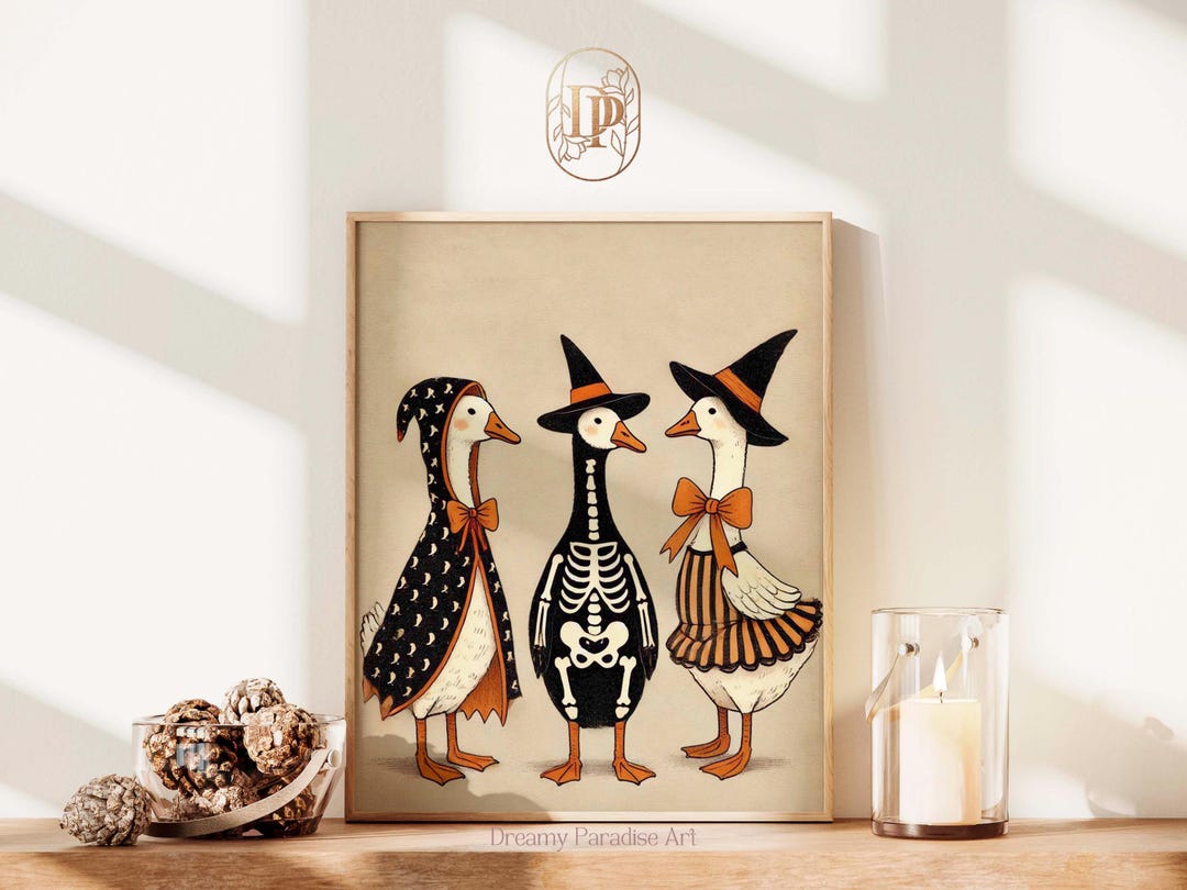 Goose Halloween Wall Art Printable Digital Download Witchy Silly Goose ...