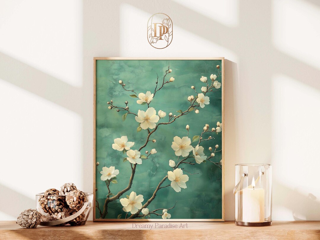 Vintage Spring Floral Japanese French Shack Japandi Wall Art Gallery ...