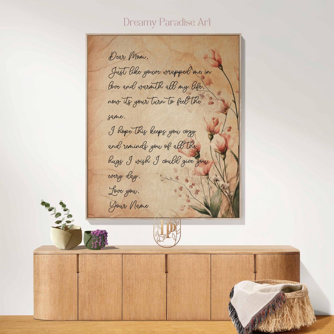 Custom Tapestry Junk Paper Vintage Letter for Mom Woven Blanket ...