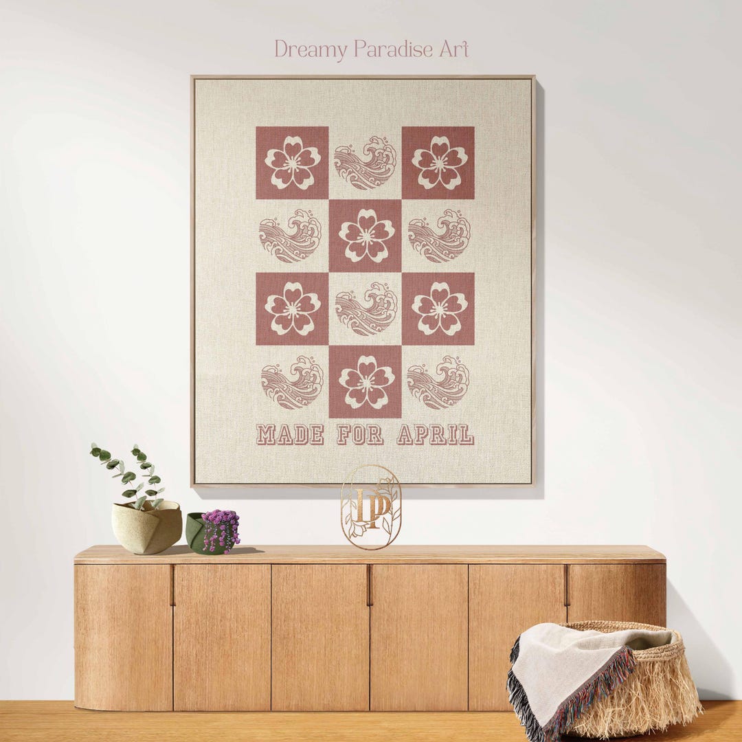 Custom Wide Large Cherry Blossom Japandi Tapestry Woven Blanket Boho ...