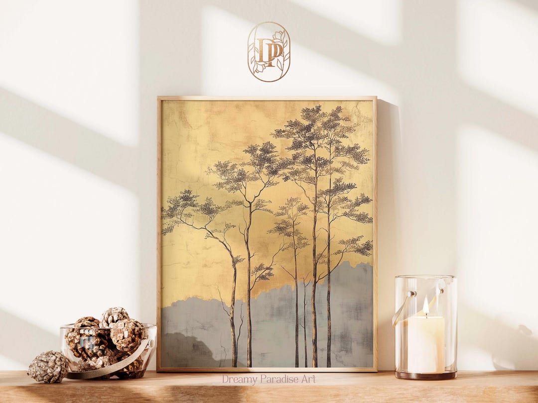 Aesthetic Golden Tree of Life Japandi Wall Art Instant Download Print ...