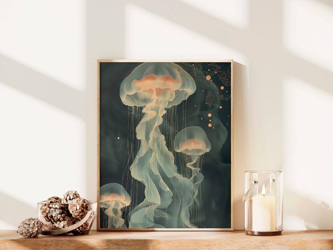 Trending Jellyfish Printable Wall Art Painting Ocean Inspired Style ...