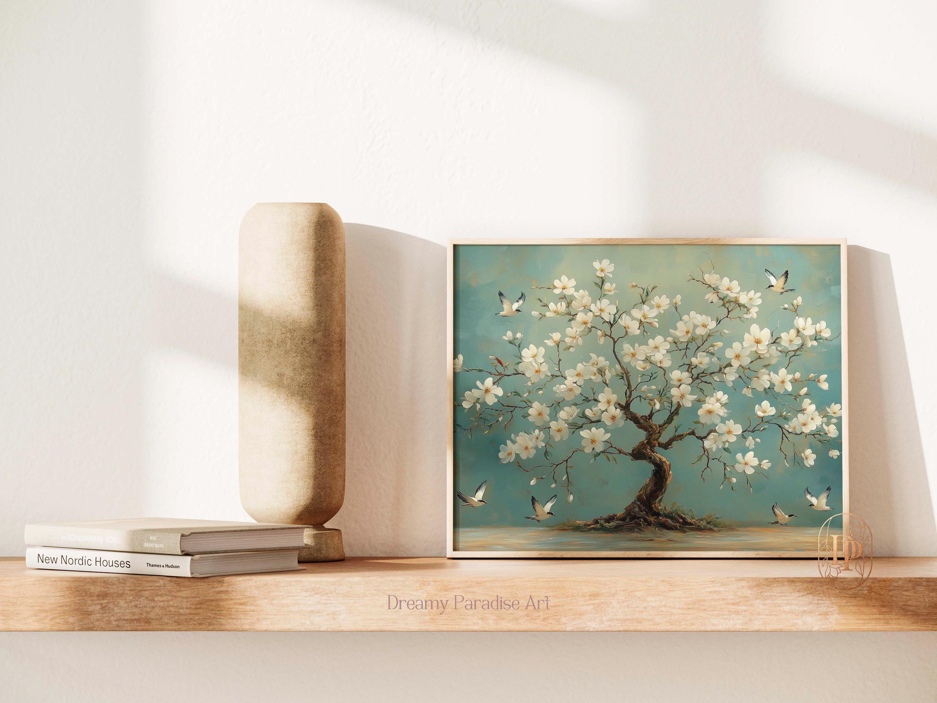 Aesthetic Sage Green Tree of Life Japandi Wall Art Living Room Decor ...