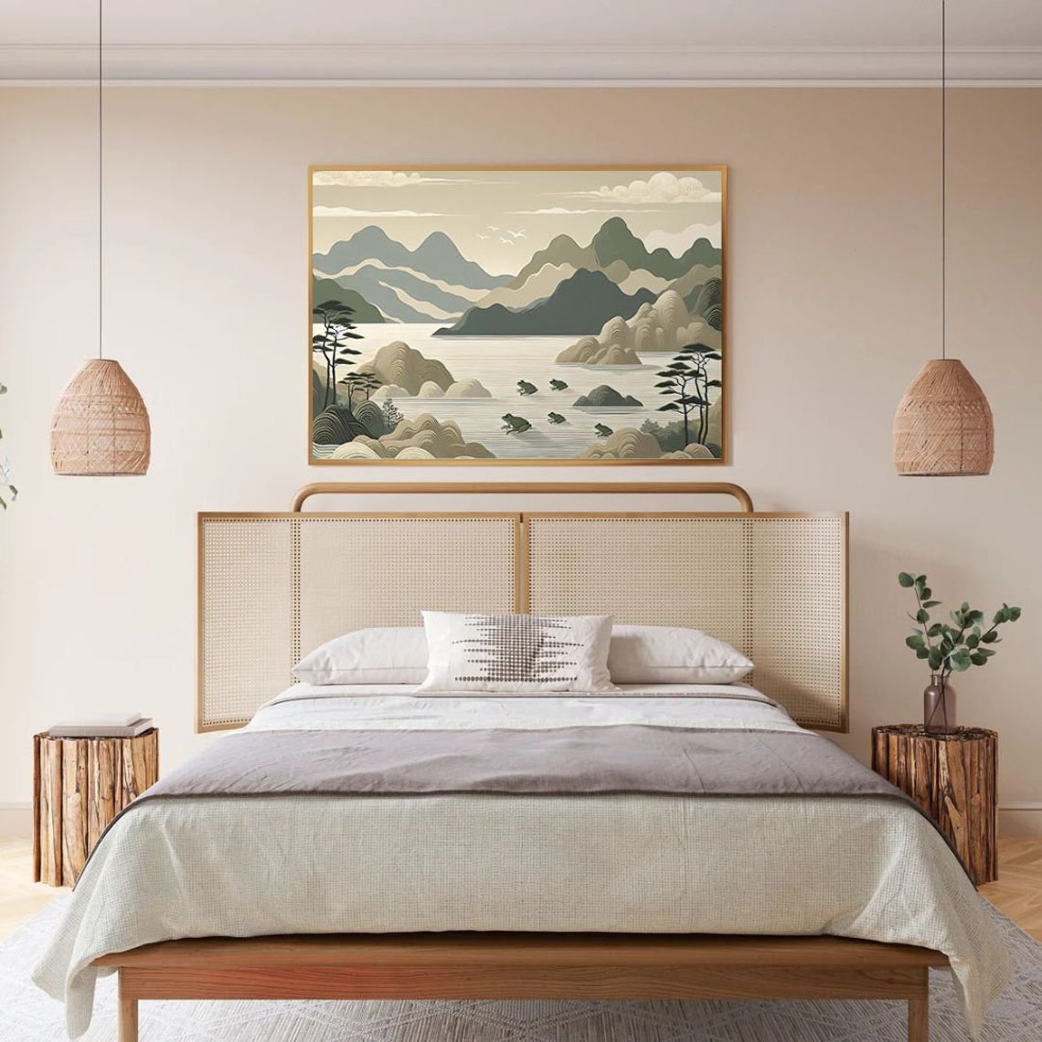 Aesthetic Sage Green Frog Japandi Wall Art Instant Download Print Art ...