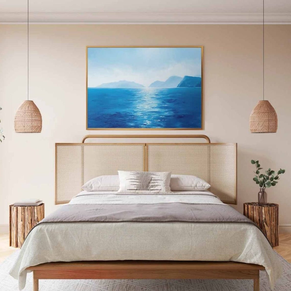 Light Blue Coastal Beachy Wall Art Japandi Wall Art Instant Download ...