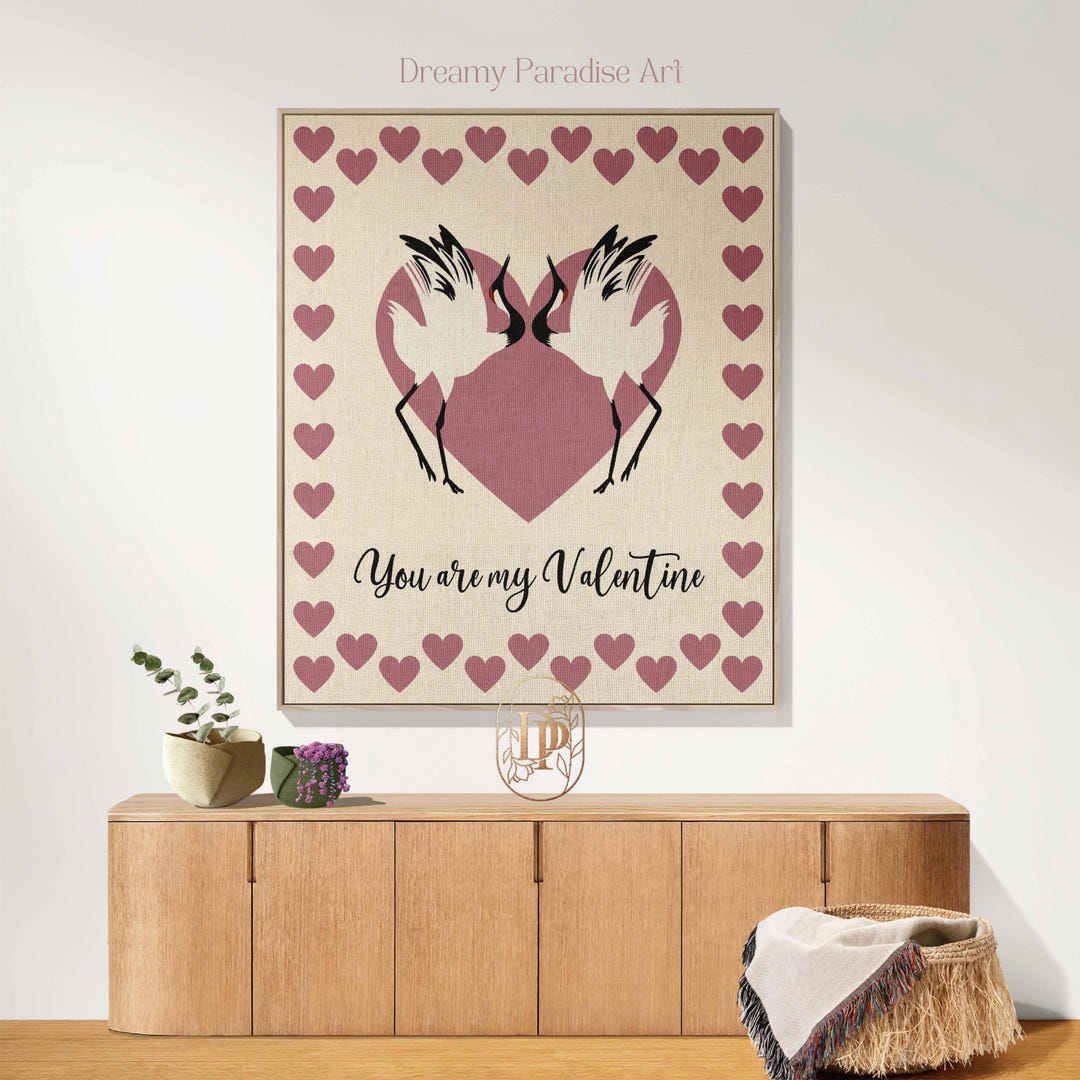 Custom Dancing Cranes Tapestry Woven Blanket Engagement Tapestry One ...