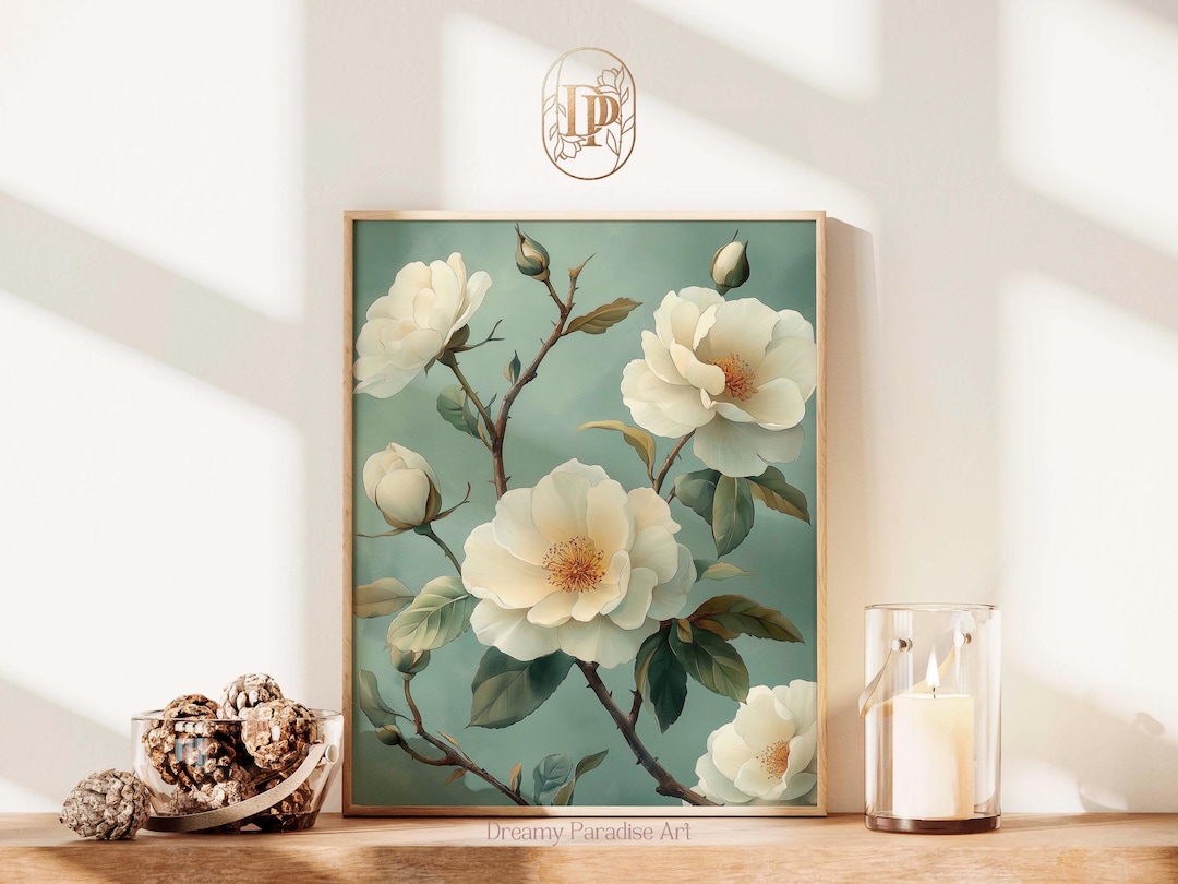 Coquette Room Decor Sage Green Chinoiserie French Shack Japandi Wall ...