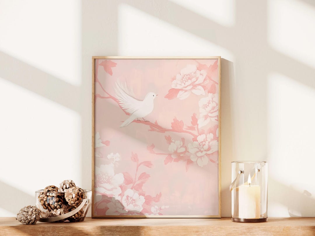 French Shack Toile Wall Art Gallery Room Frame Fancy Vintage Floral ...