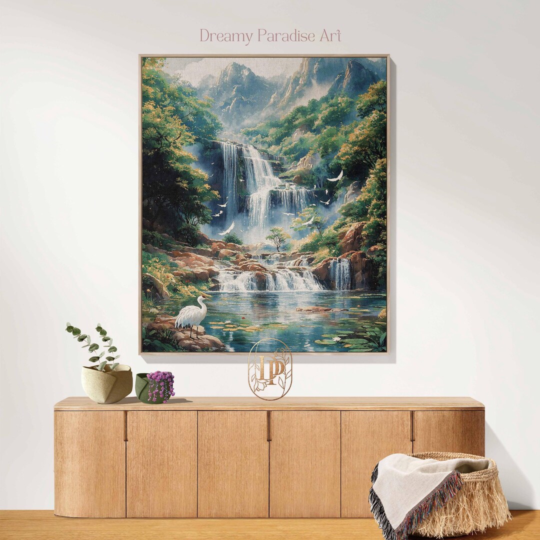 Wide Large Long Crane Tapestry Woven Blanket Calming Japanese Tapestry ...